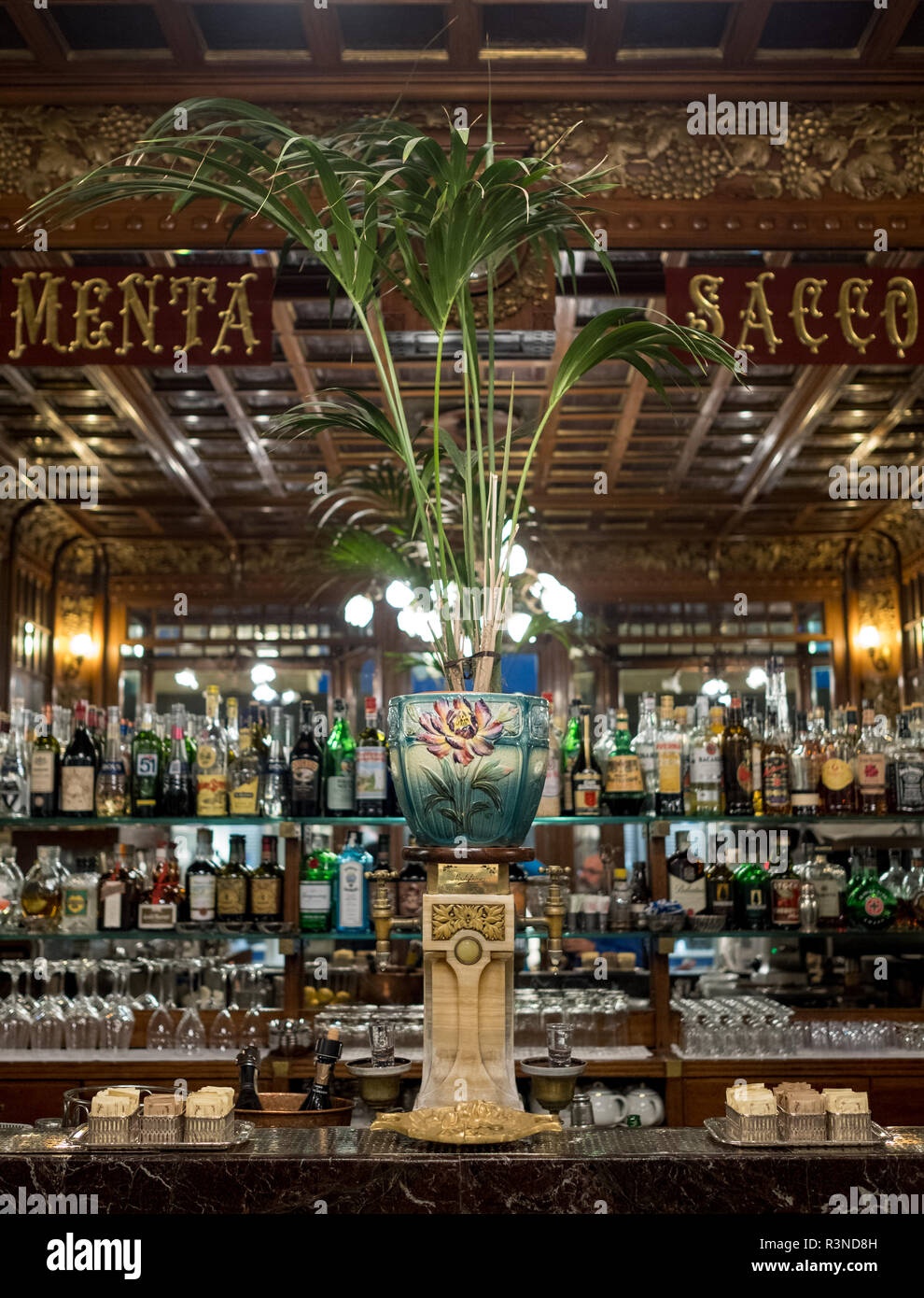 Close up of the interior of the historic coffee shop, Cafe Mulassano in ...
