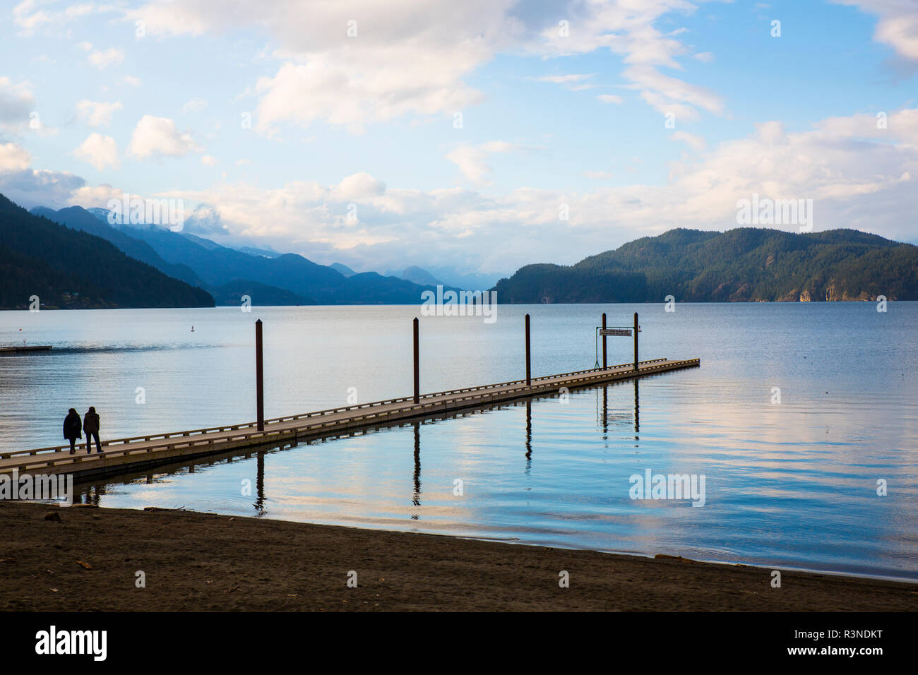 Harrison Hot Springs, British Columbia, Canada, Harrison Lake. Couple ...