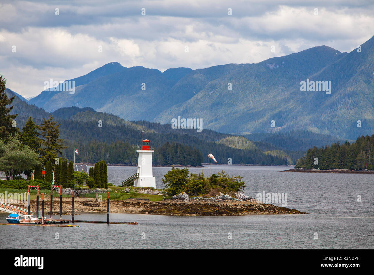 Canada, Johnstone Strait. Rounding the Dryad Point Lighthouse on ...