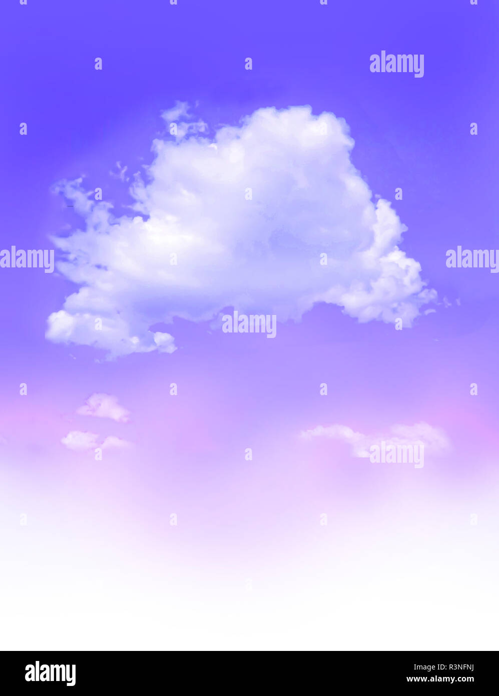 One cloud in the violet pink. Modern unreal blue pink toned Stock Photo ...