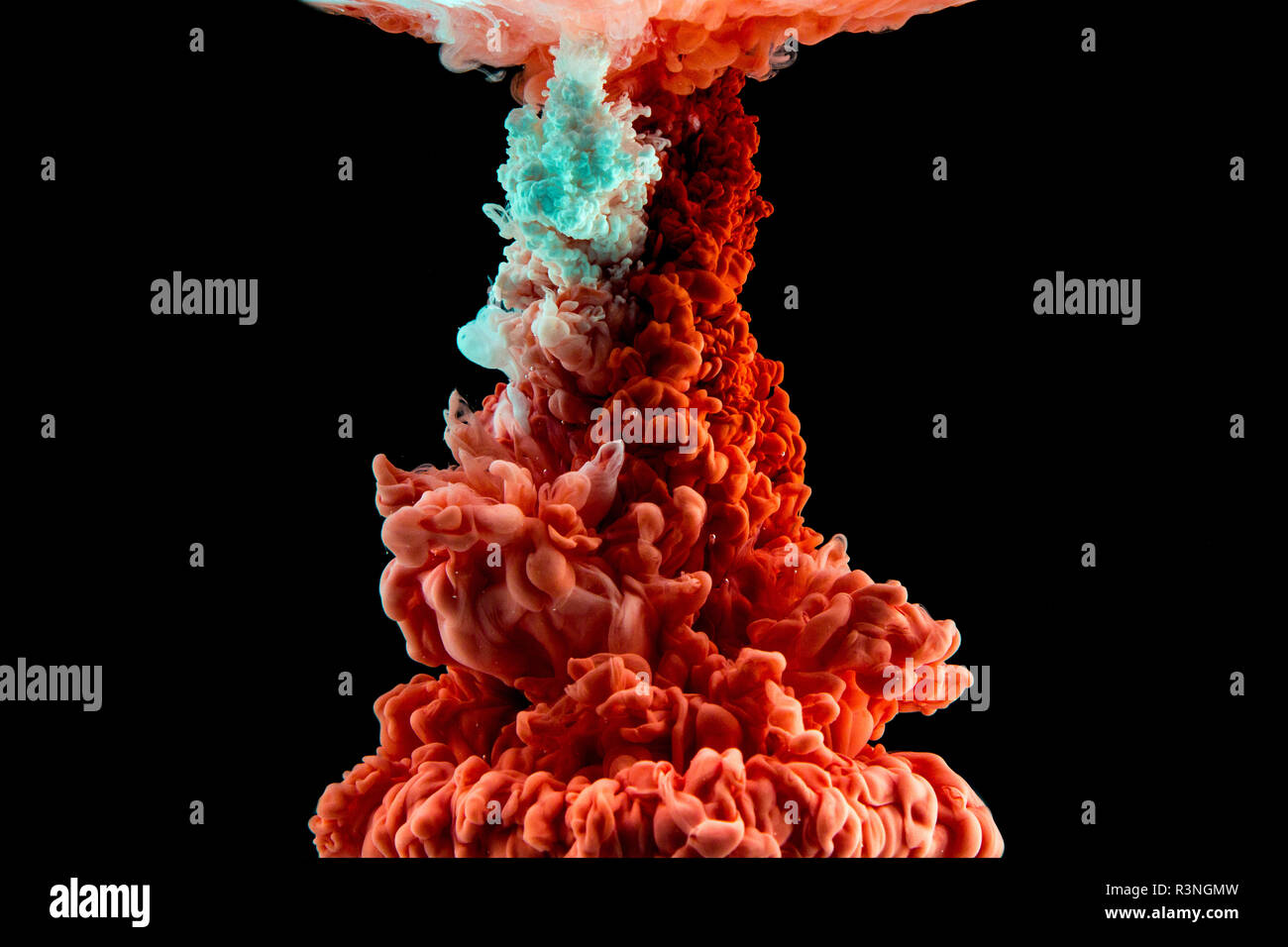 abstract formed by color dissolving in water on black background Stock ...