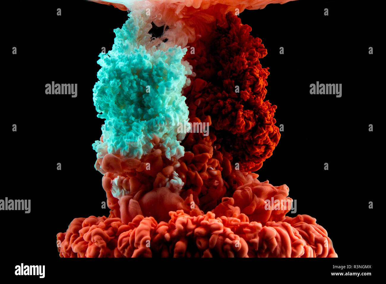 abstract formed by color dissolving in water on black background Stock ...