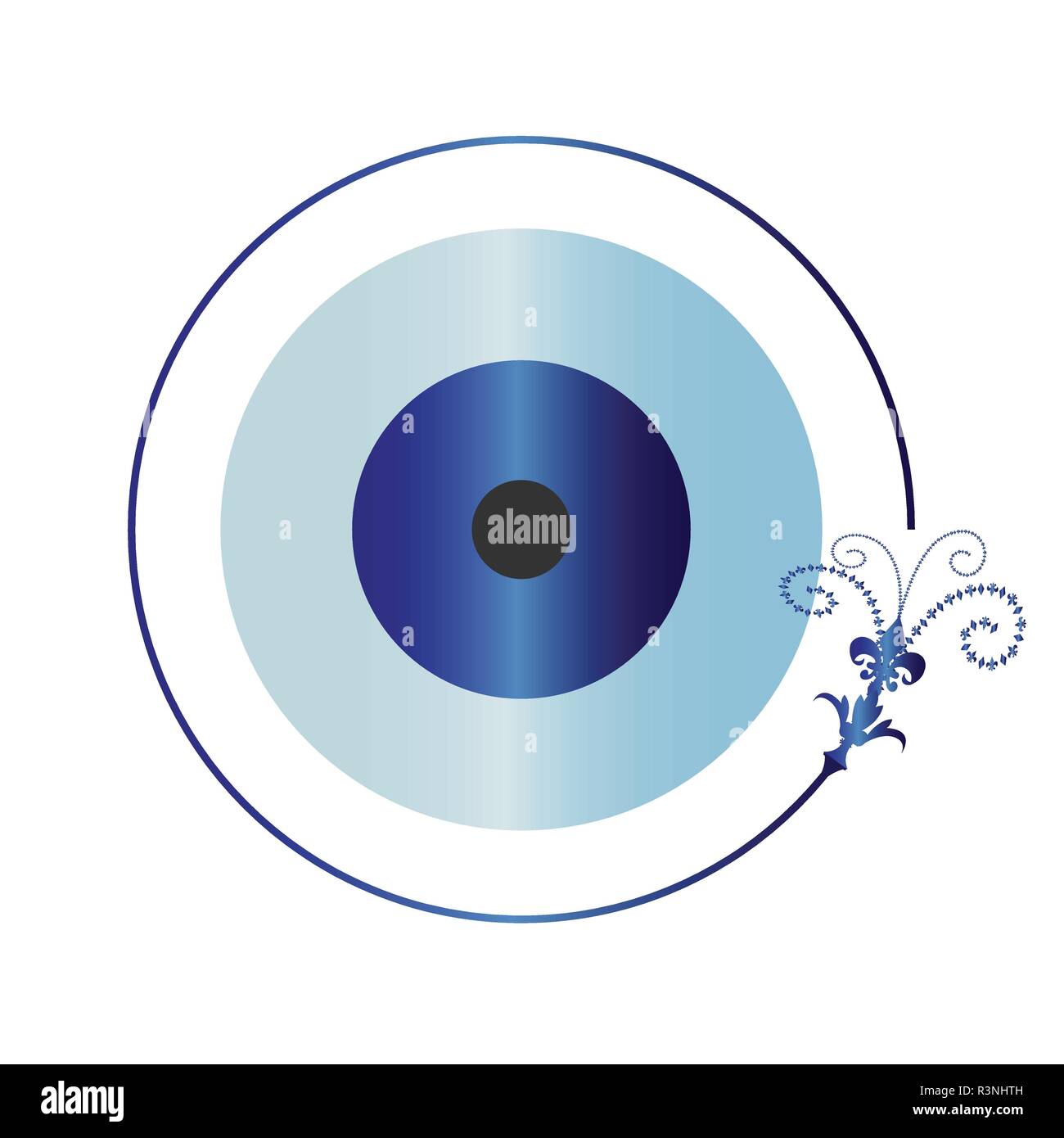 artistic blue evil eye vector - protection symbol isolated on white ...