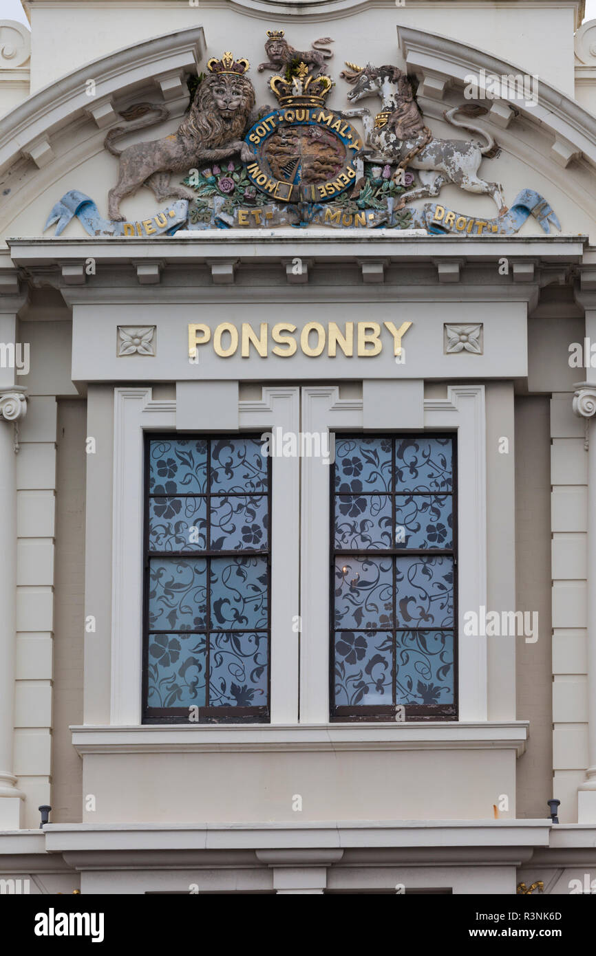 New Zealand, North Island, Auckland. Ponsonby area, sign Stock Photo ...