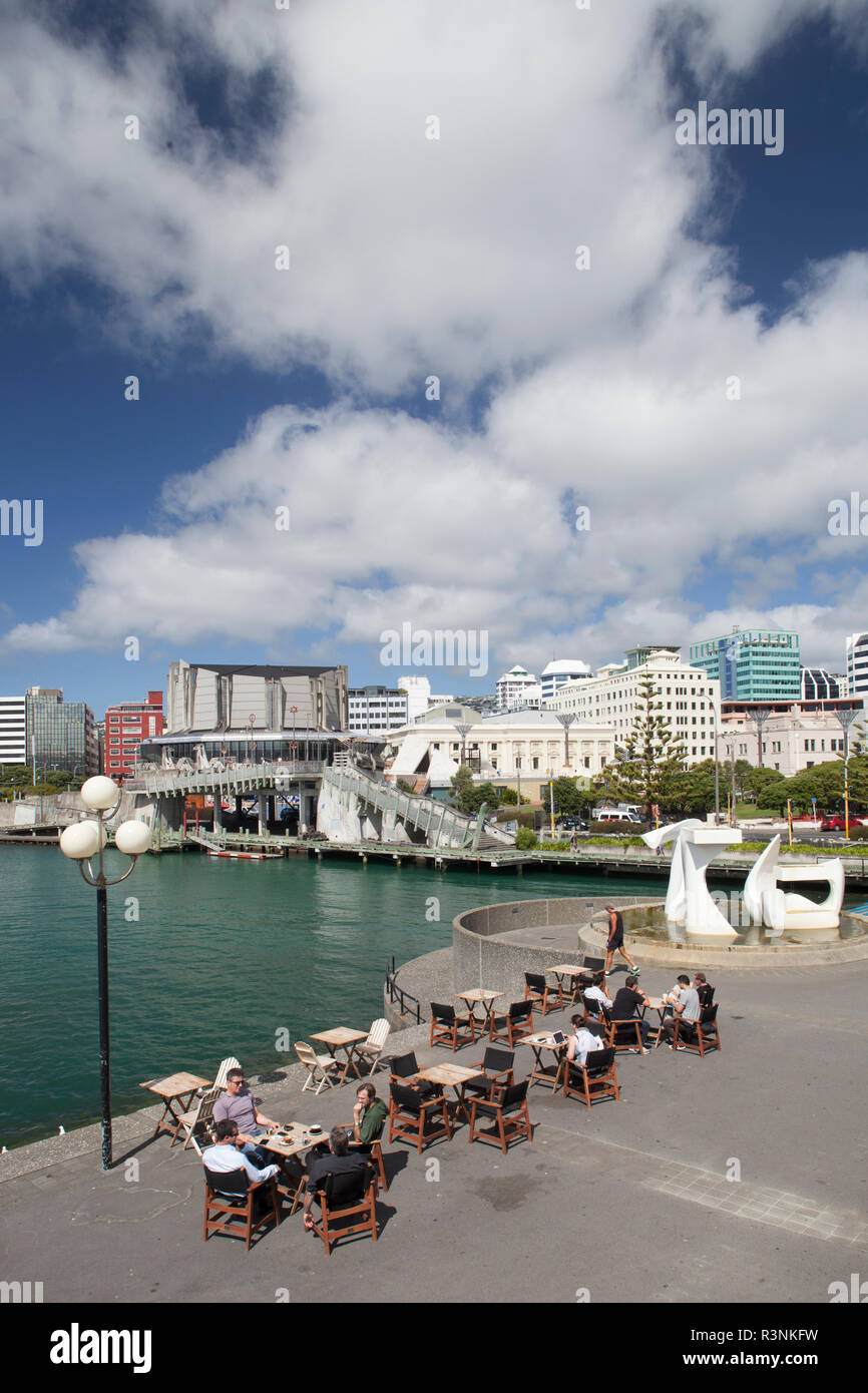 New Zealand, North Island, Wellington. Skyline from the harbor Stock ...