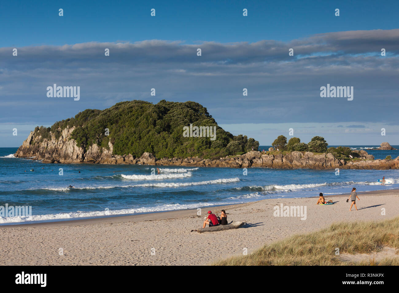 New Zealand, North Island, Mt. Manganui. The Mount Main Beach Stock ...