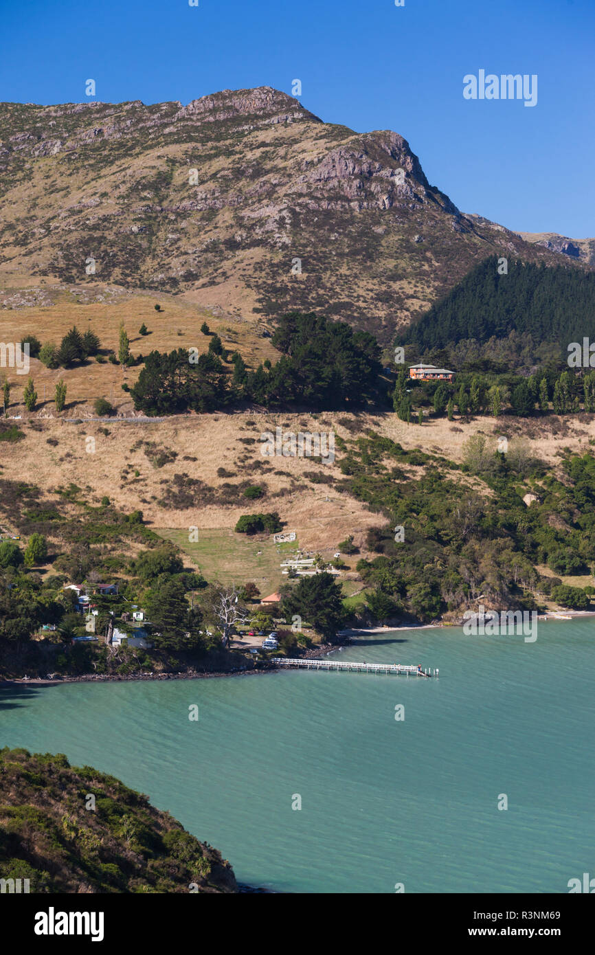 New Zealand, South Island, Christchurch-Rapaki, view of Rapaki Bay ...