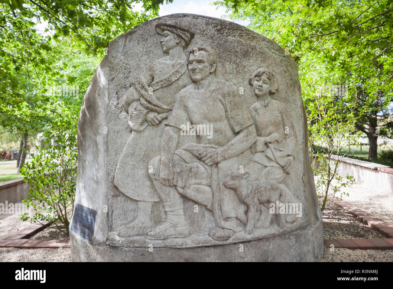 New Zealand, South Island, Selwyn District, Springfield, monument to ...