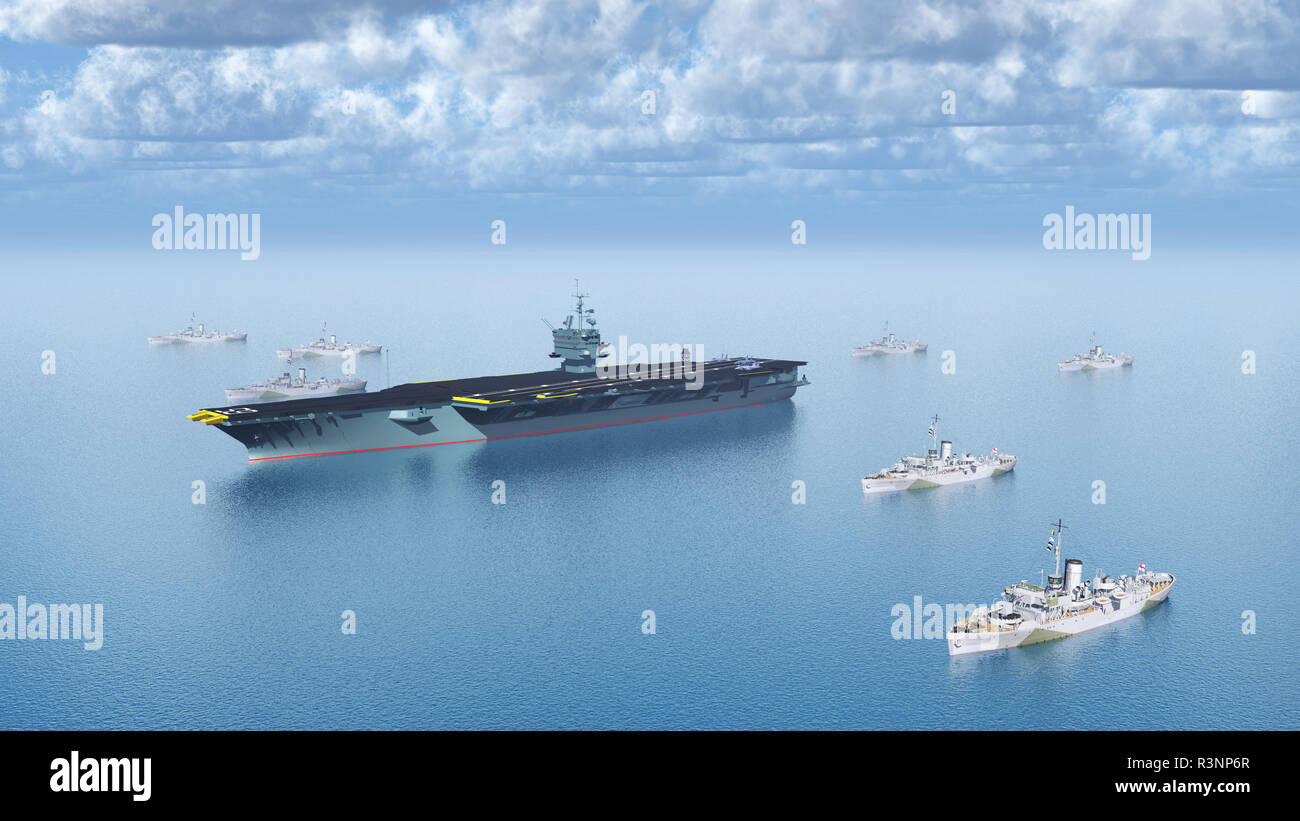 aircraft carriers and support vessels Stock Photo - Alamy
