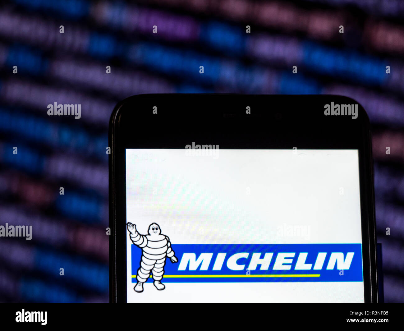 Michelin Manufacturing company logo seen displayed on smart phone Stock ...