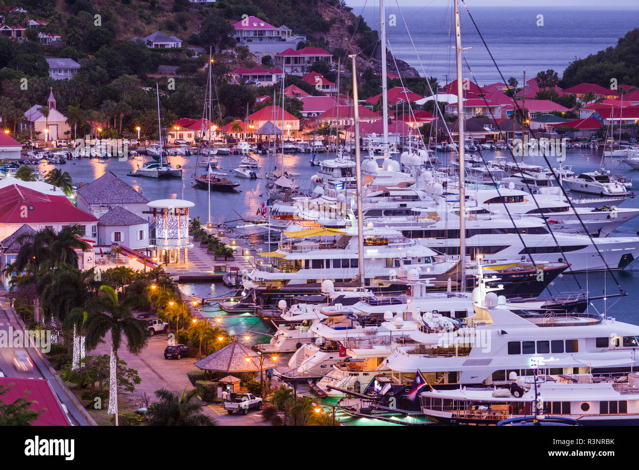 French West Indies, St-Barthelemy. Gustavia Harbor from Fort Gustave ...