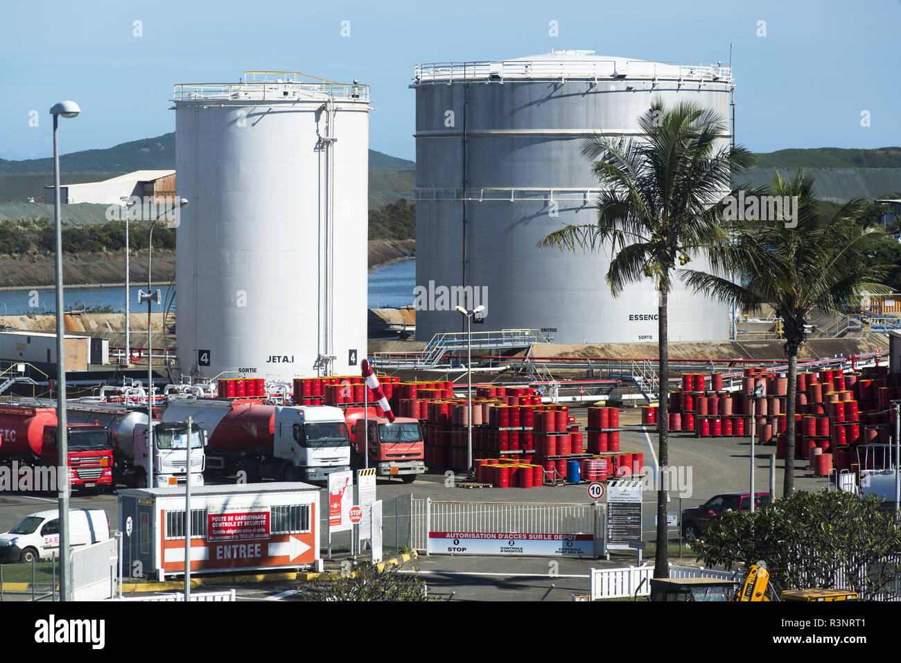 Fuel storage tanks. Pacific oil. New Caledonia Stock Photo - Alamy