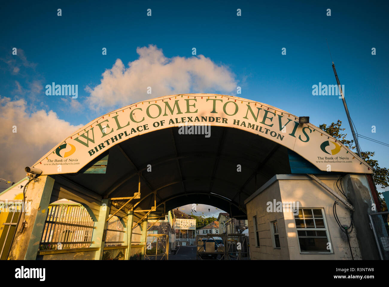 St. Kitts and Nevis, Nevis. Charlestown, Ferry Pier, Welcome to Nevis ...