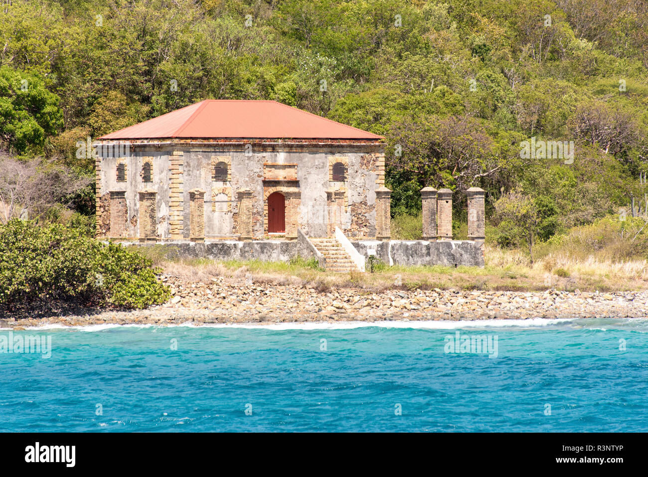 US Virgin Islands. St. Thomas Hassel Island Garrison House in Charlotte ...