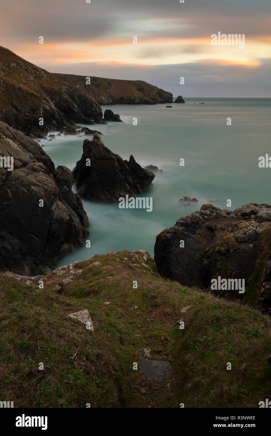 Ogo Dour Cove on the Lizard Coast of Cornwall Stock Photo - Alamy