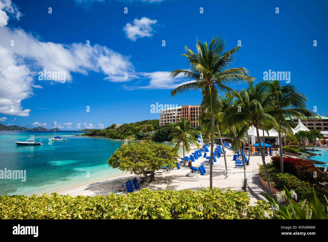 U.S. Virgin Islands, St. Thomas. Great Bay, The Ritz-Carlton, beach ...