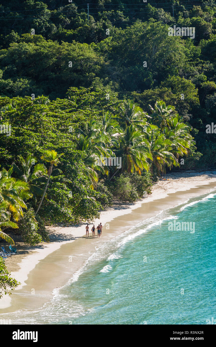U.S. Virgin Islands, St. John. Hawksnest Bay, elevated beach view Stock ...