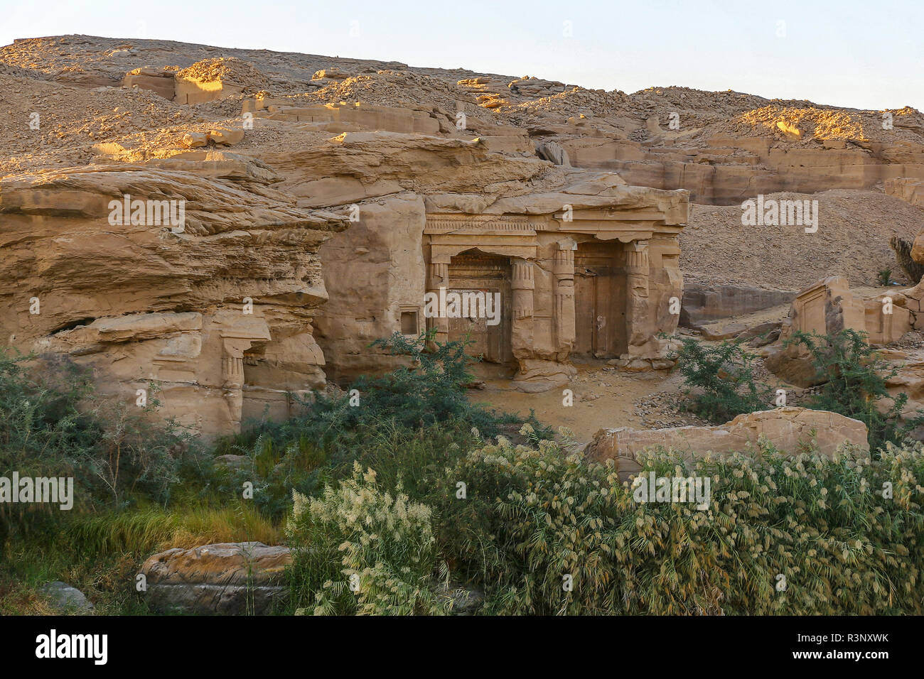 A small temple built into the rocks, located between Edfu and Aswan on ...