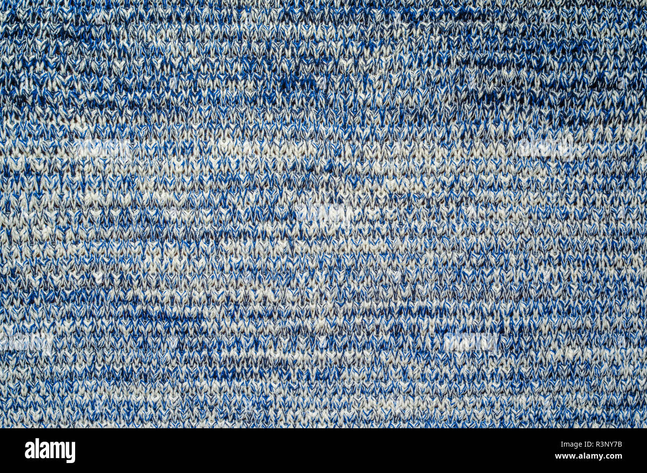 Blue Melange Yarn Sweater Texture. Knitted sweater blank background ...