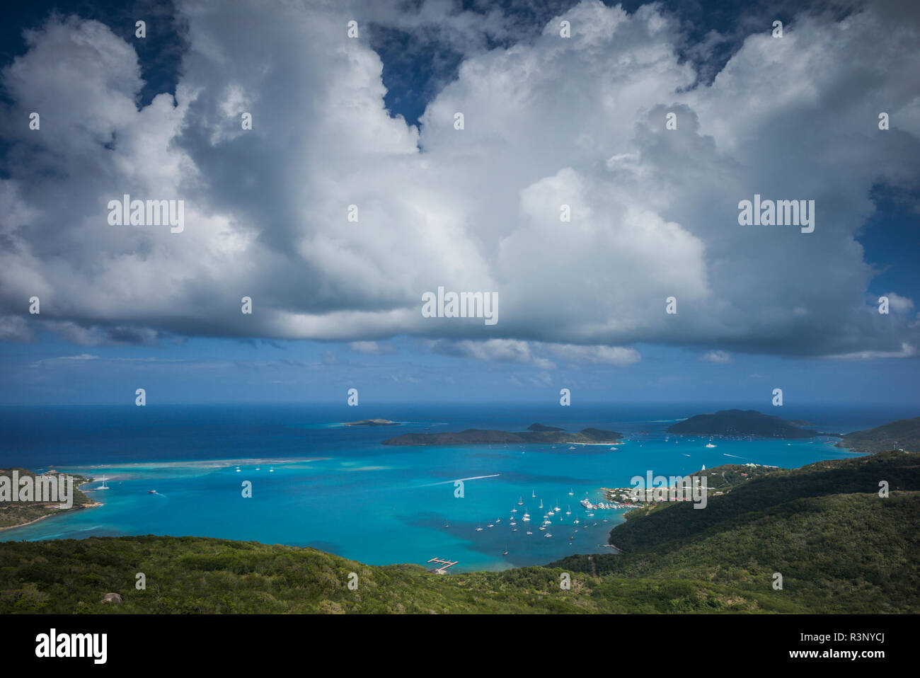 British Virgin Islands, Virgin Gorda. North Sound from Fanny Hill Stock ...