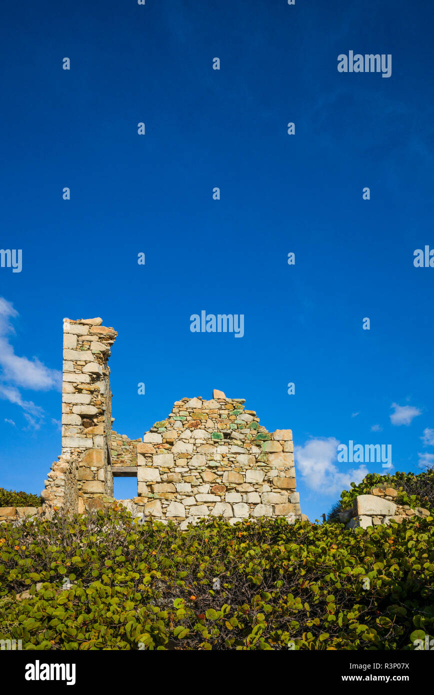 British Virgin Islands, Virgin Gorda. Copper Mine Bay, Copper Mine ...