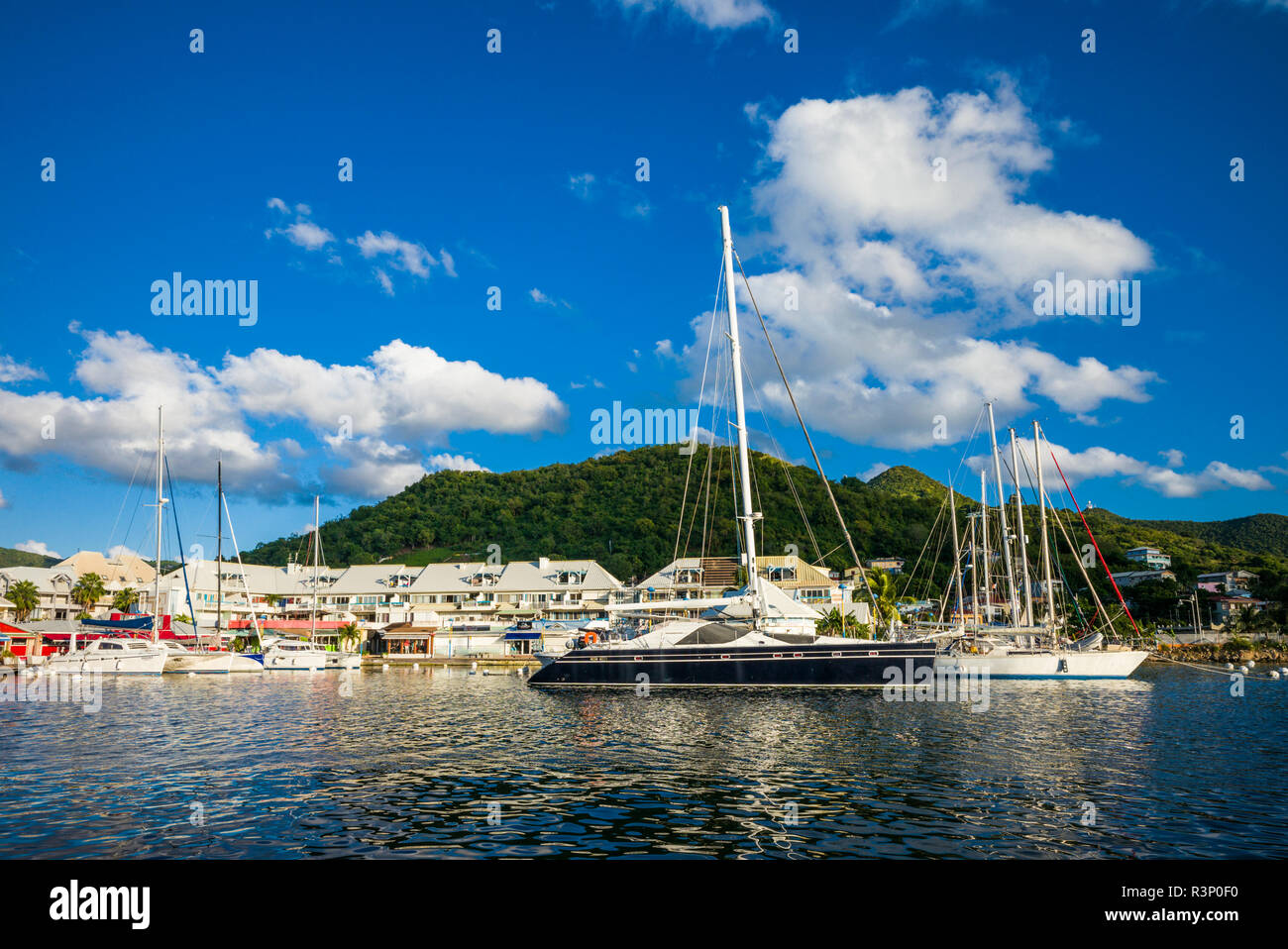 French West Indies, Saint Martin. Marigot, Port La Royale Marina Stock ...
