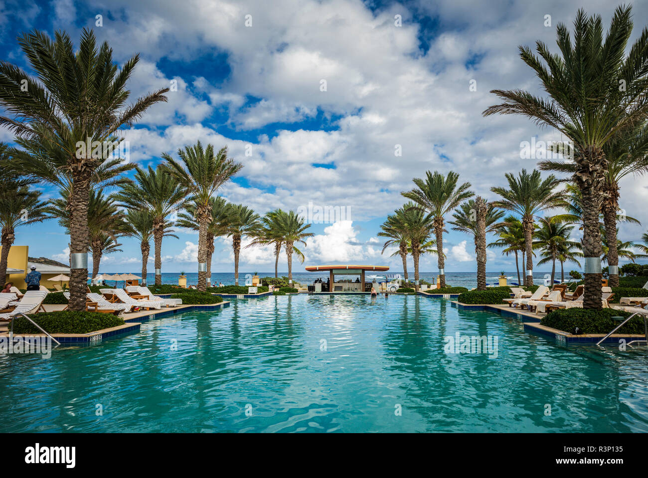 Sint Maarten. Dawn Beach, Westin Dawn Beach Resort swimming pool Stock ...