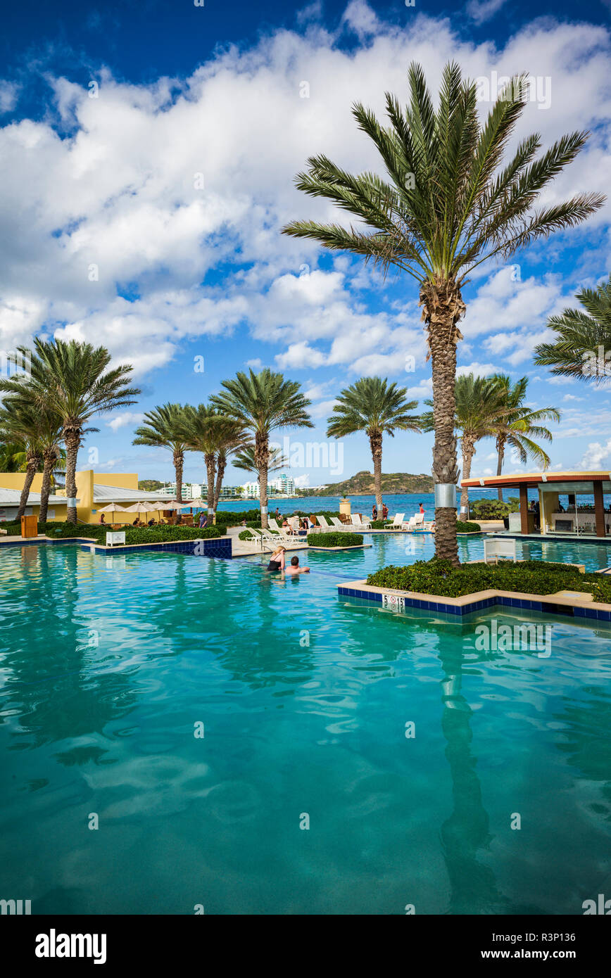 Sint Maarten. Dawn Beach, Westin Dawn Beach Resort swimming pool Stock ...