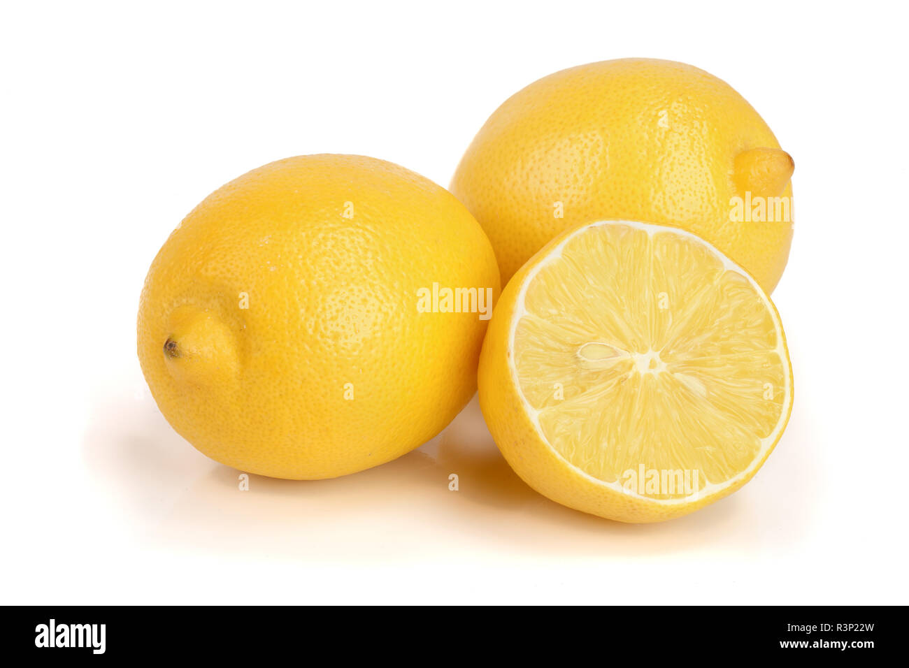 lemon and slice isolated on white background Stock Photo - Alamy