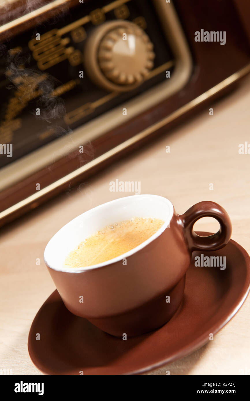 coffee and radio in retro style Stock Photo - Alamy