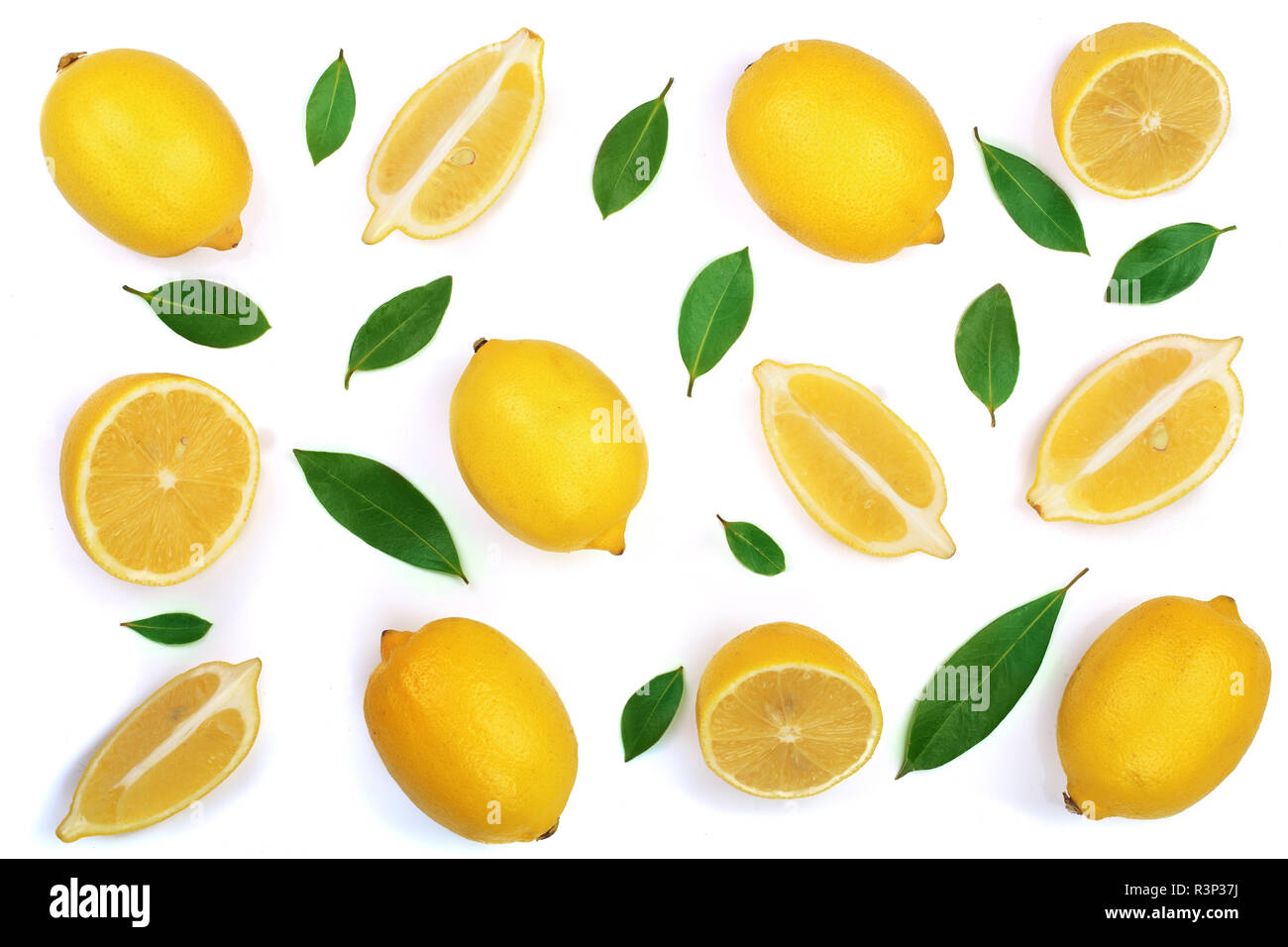 lemon isolated on white background. Flat lay, top view Stock Photo - Alamy