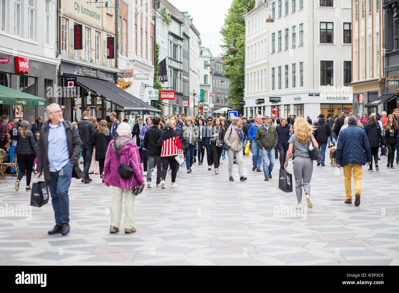 Main shopping street Stroget in Copenhagen, Denmark Stock Photo - Alamy