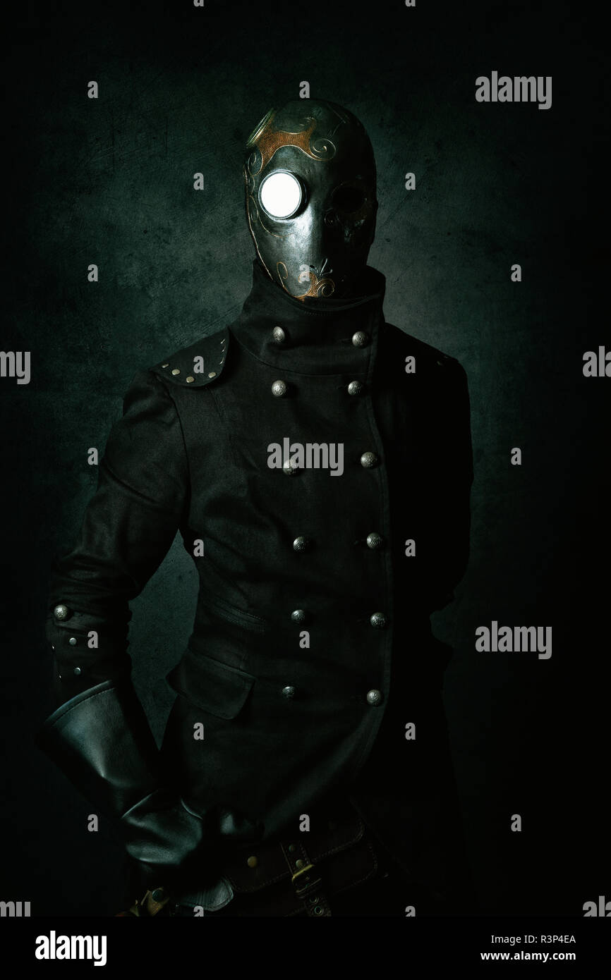 Steampunk man in uniform Stock Photo - Alamy