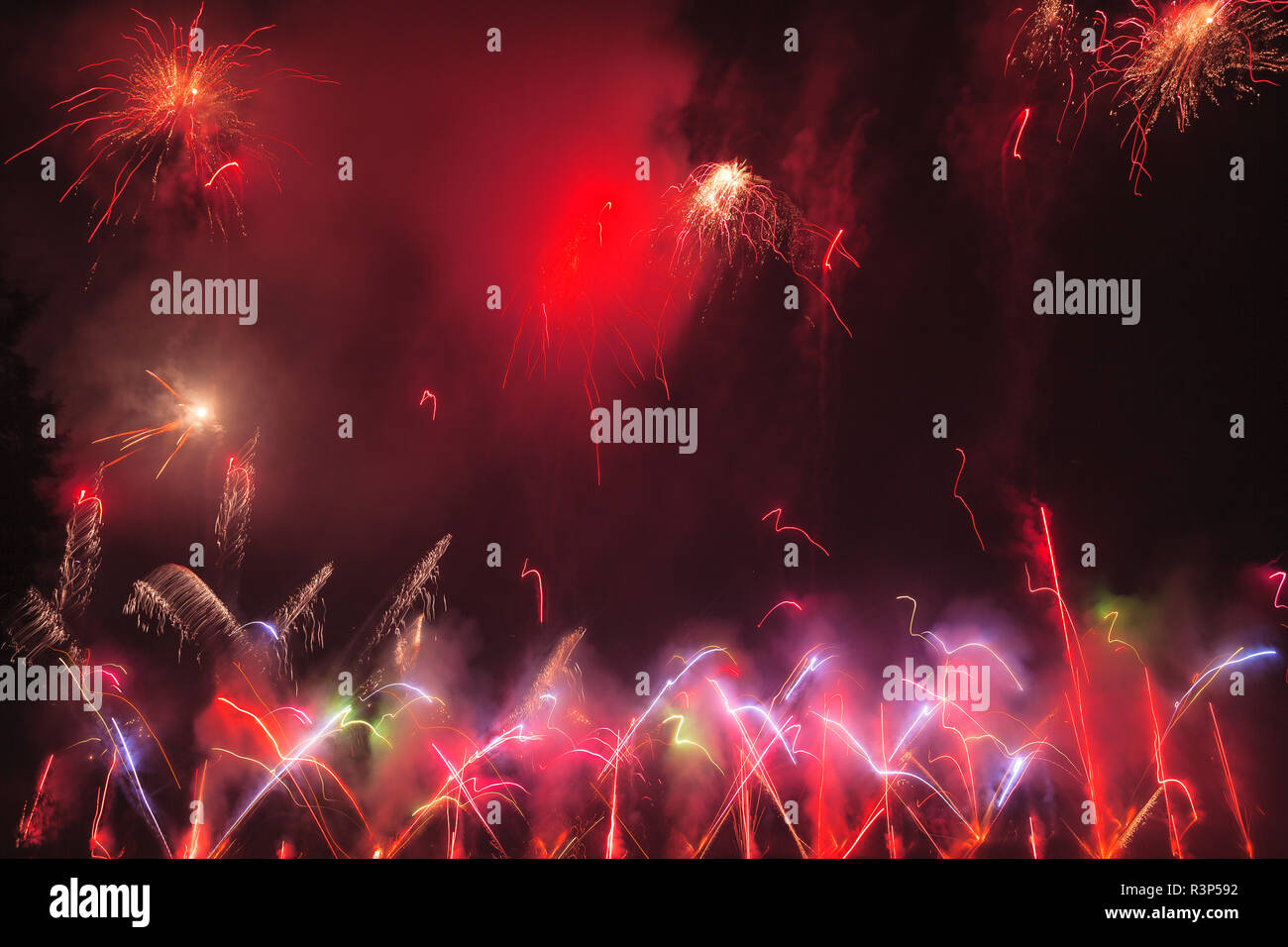 Summer fireworks show Stock Photo - Alamy