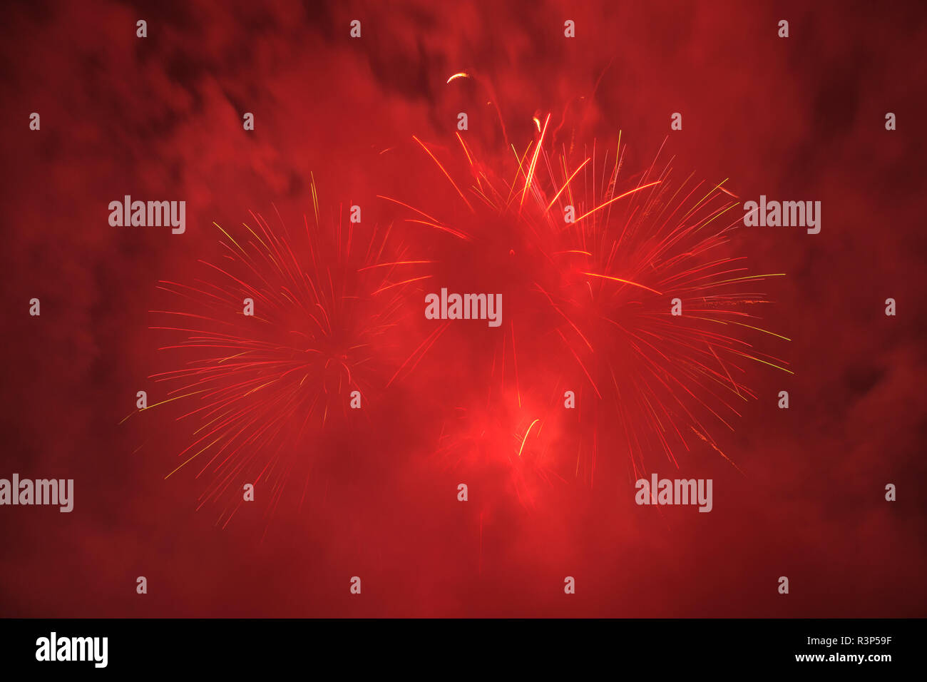 Fireworks and smoke Stock Photo - Alamy