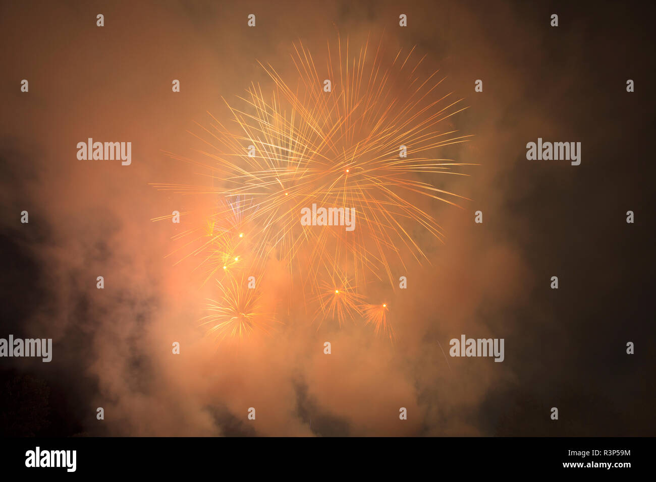 Fireworks and smoke Stock Photo - Alamy