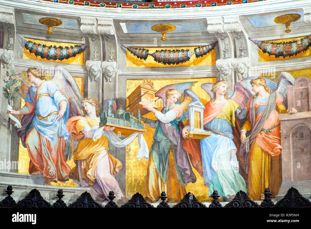 Paintings in Santa Maria in Trastevere Basilica - Rome, Italy Stock ...