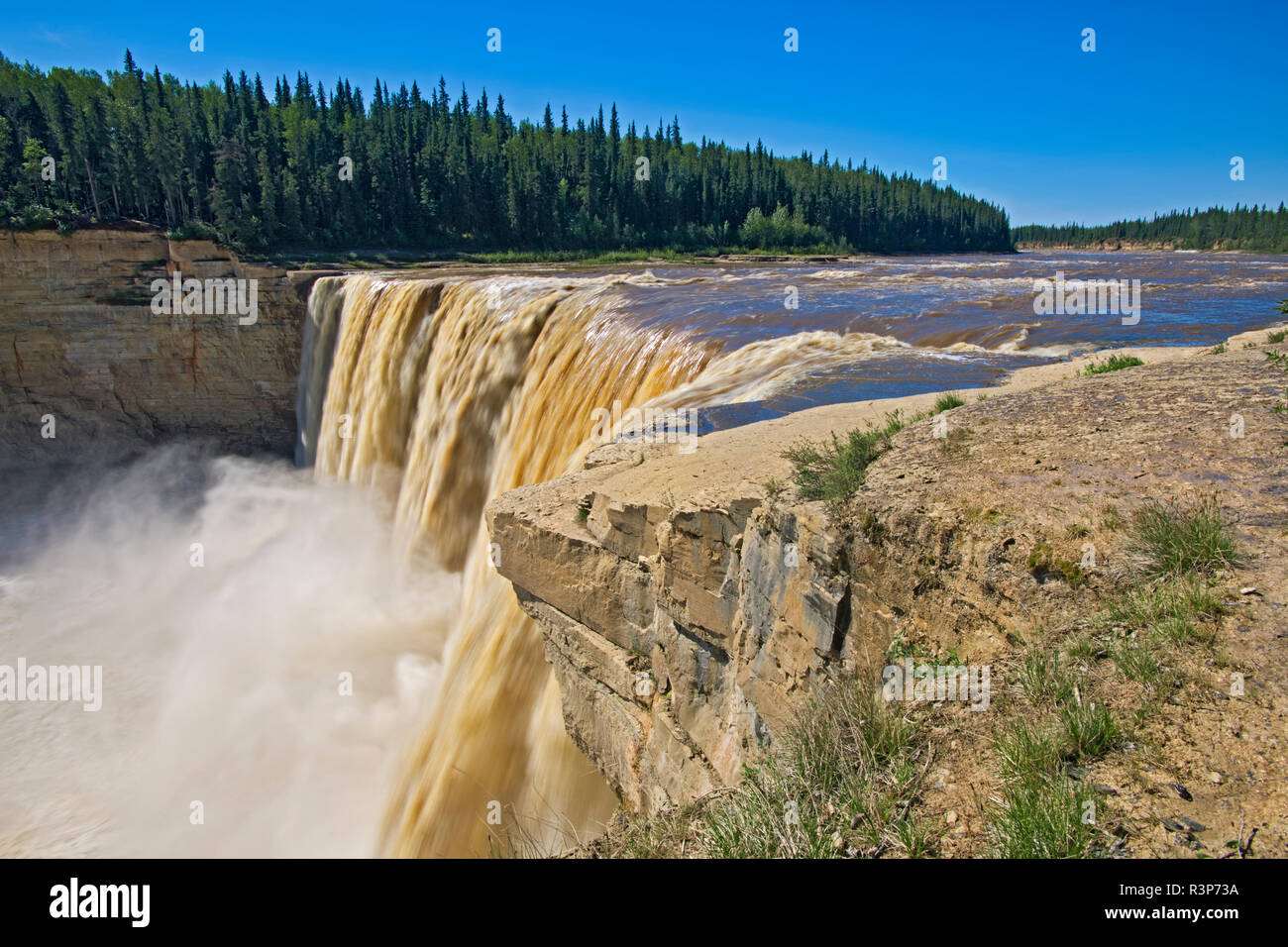 Canada, Northwest Territories, Twin Falls Gorge Territorial Park. Hay ...