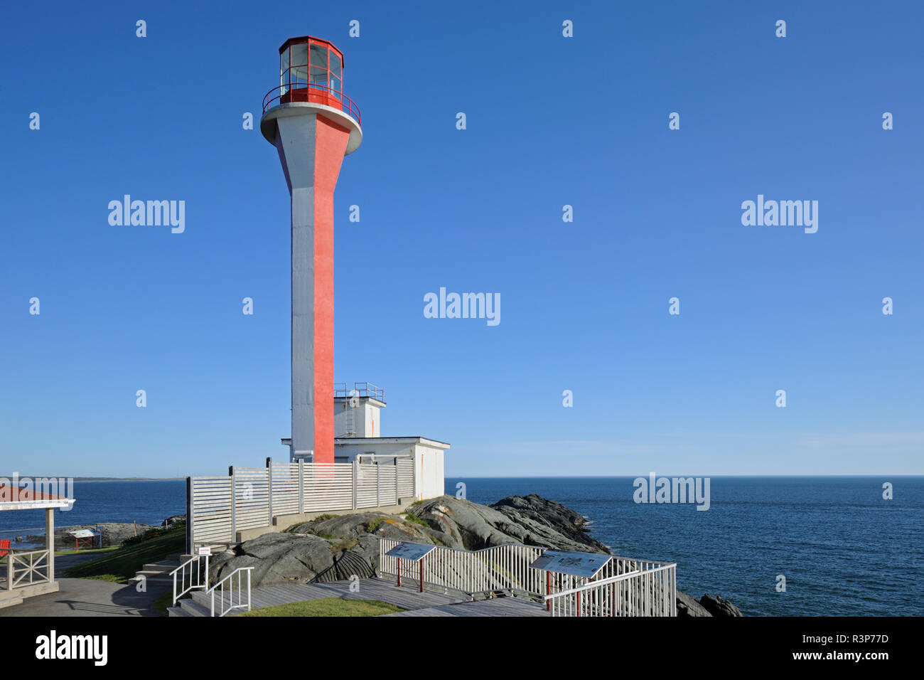 Canada, Nova Scotia, Yarmouth. Cape Forchu Lighthouse on Yarmouth ...