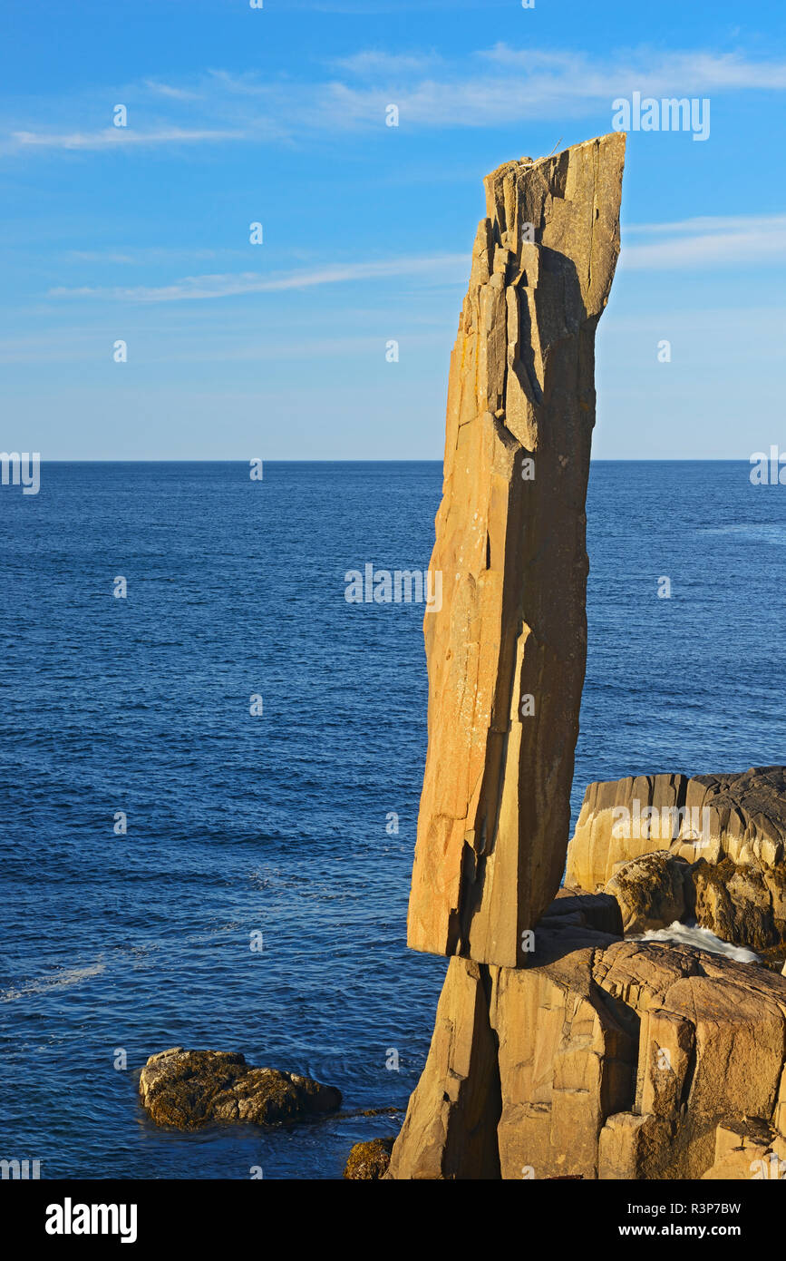 Canada, Nova Scotia, Long Island. Balancing Rock on St. Mary's Bay ...
