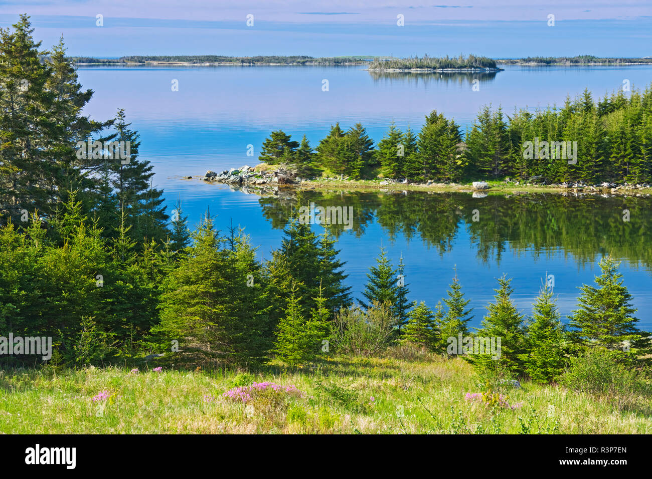 Canada, Nova Scotia, Marie Joseph. Landscape and Atlantic Ocean Stock ...
