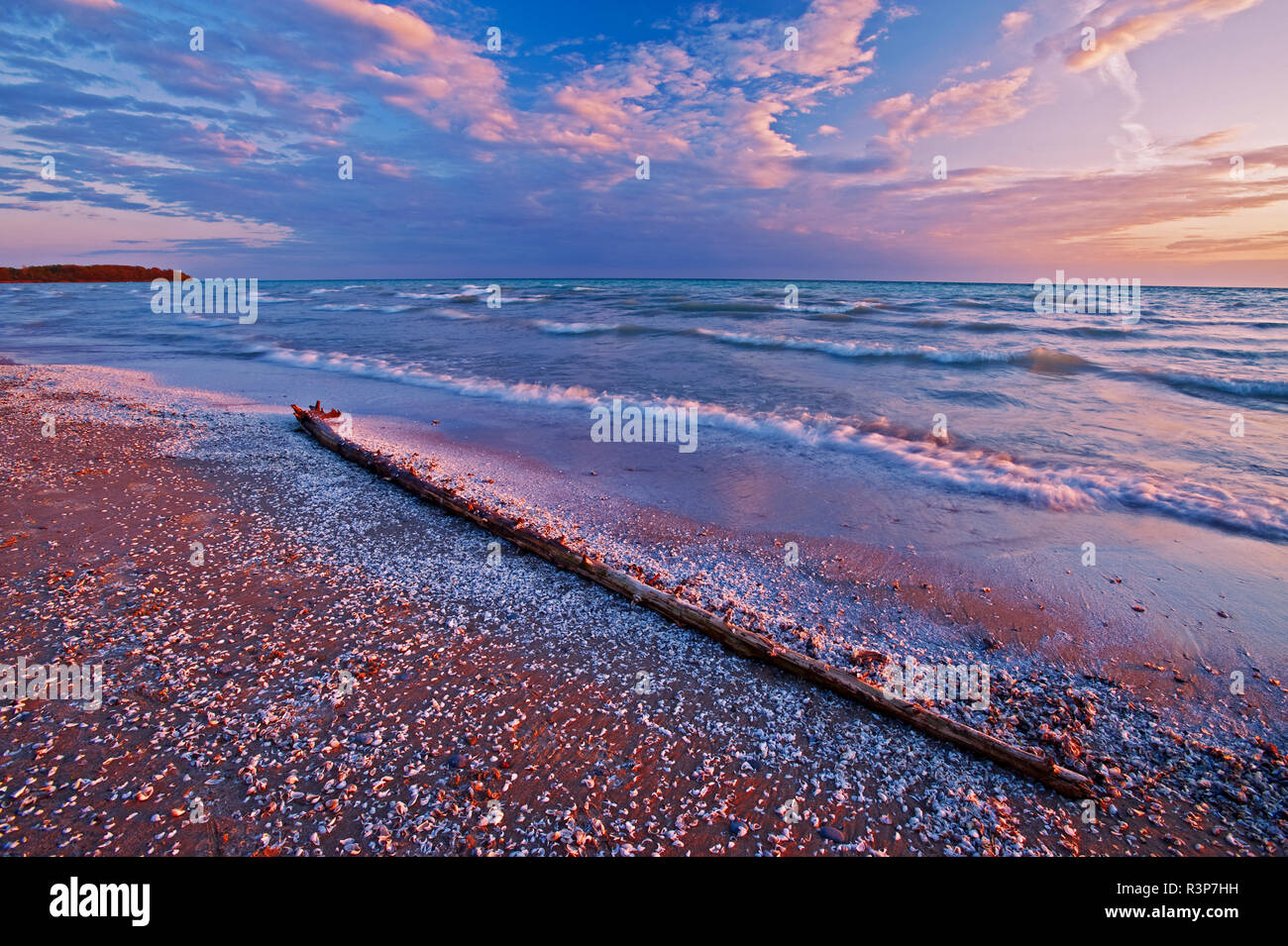 Canada, Ontario, Sandbanks Provincial Park. Pebbles and shells on Lake ...