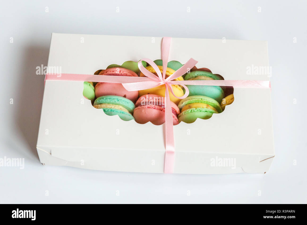 Sweet almond colorful pink, biue, yellow, green macaron or macaroon ...