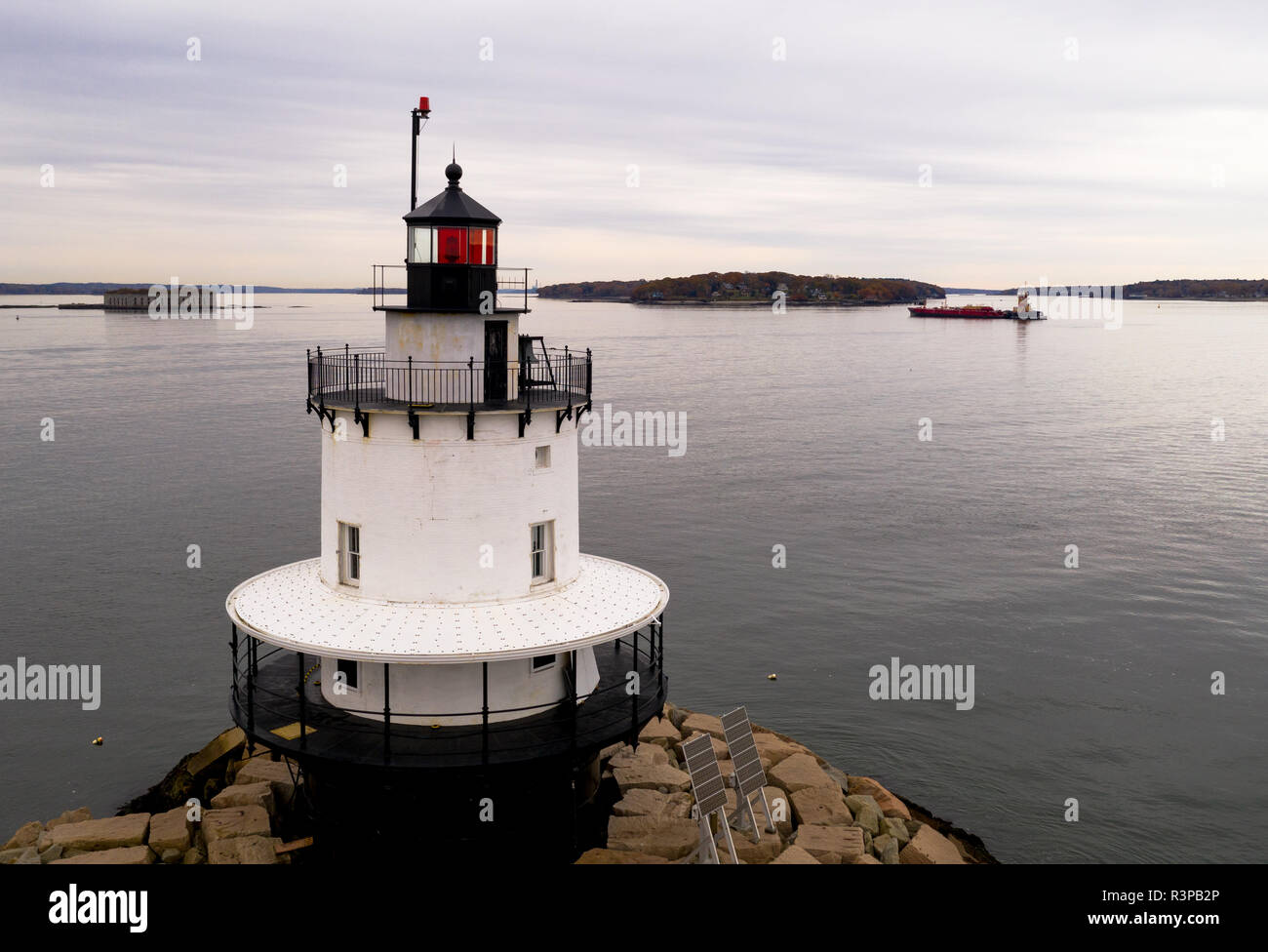 Spring Point Ledge Lighthouse in Portland Maine marks a dangerous ...