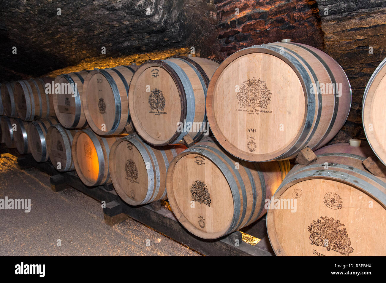 Chateau de Pommard, wine cellar, Cote d'Or, Burgundy, France Stock ...