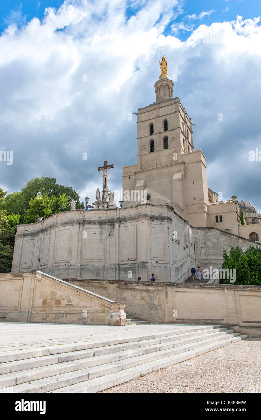 Notre Dame des Doms, Pope's Palace, Avignon, France Stock Photo - Alamy