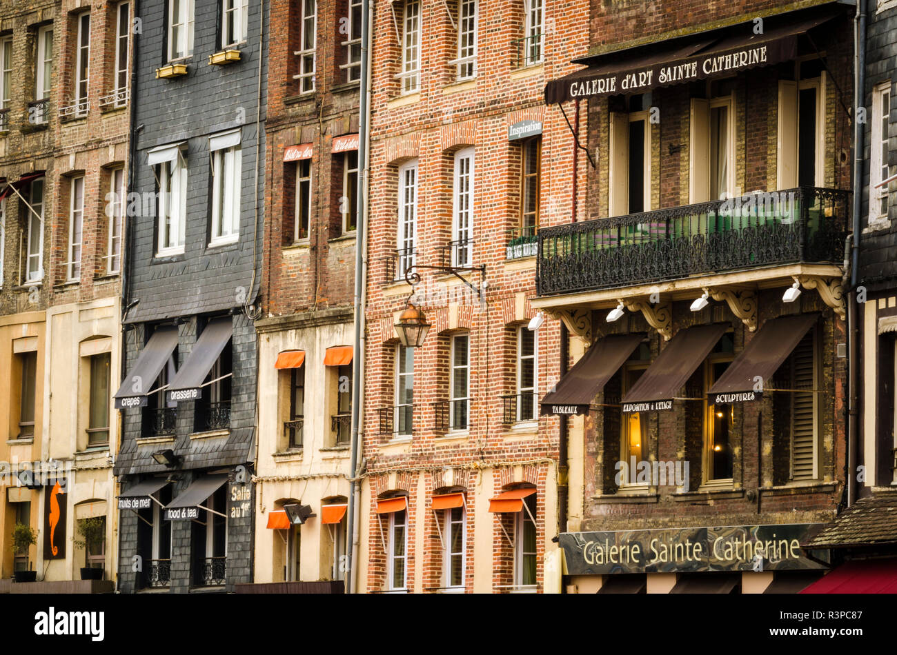 Shops and galleries, Honfleur, Normandy, France Stock Photo - Alamy