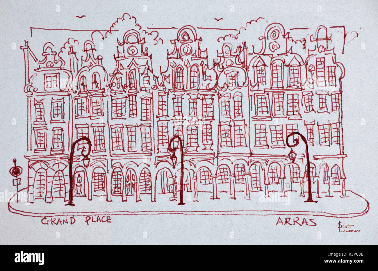 The Grand Place town square, Artois region, Arras, France Stock Photo ...