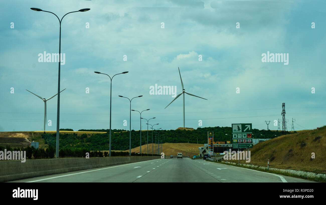 Georgia, JULY 6 2018: E60 highway the main road to western Georgia and ...
