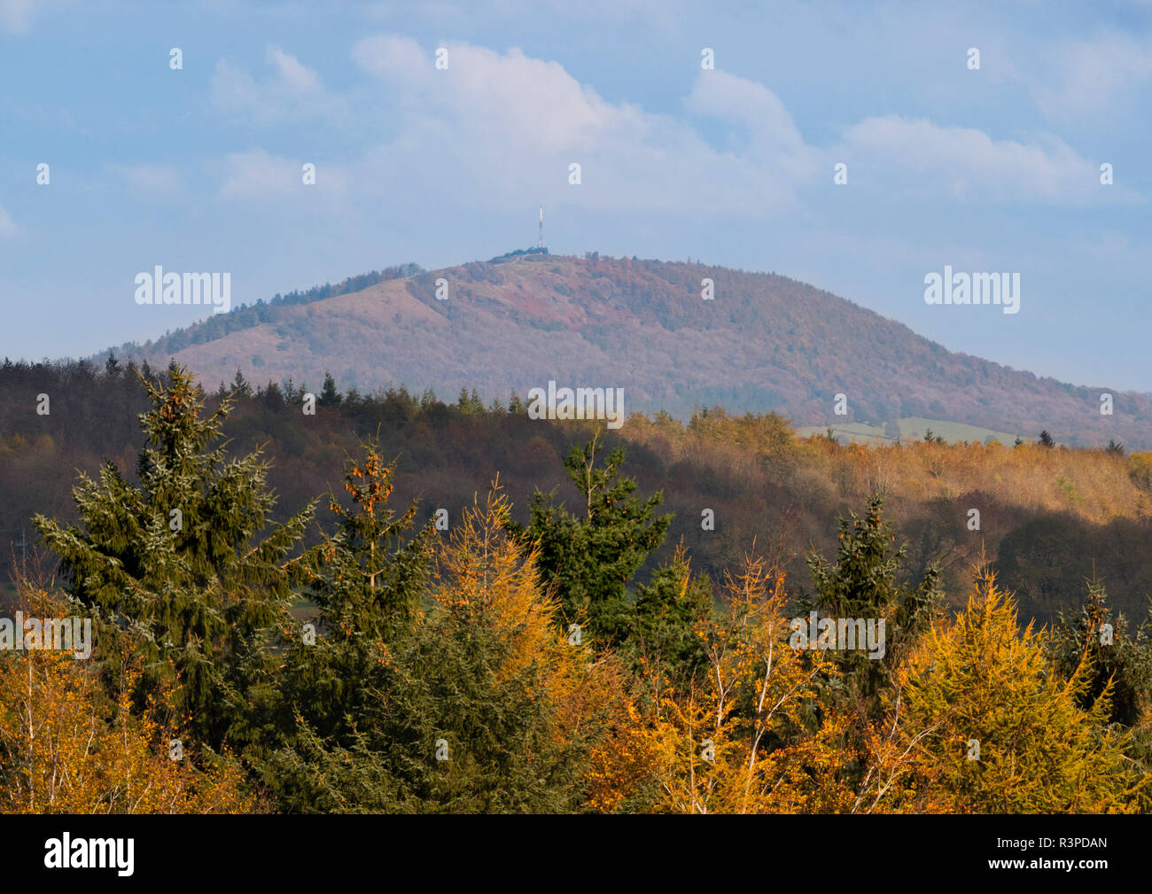 The Wrekin seen from Mogg Forest, near Wenlock Edge, Shropshire Stock ...